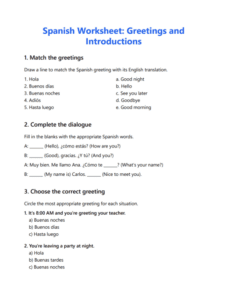 Free Spanish Worksheets for Beginners (With Answers)