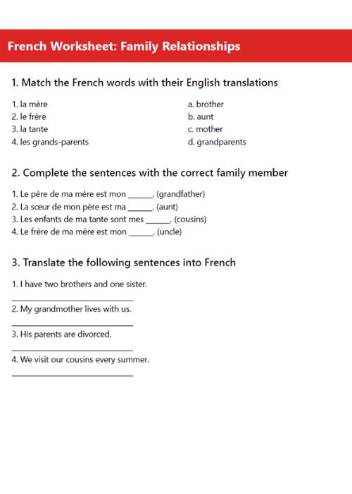 Free French Worksheets for Beginners (With Answers)